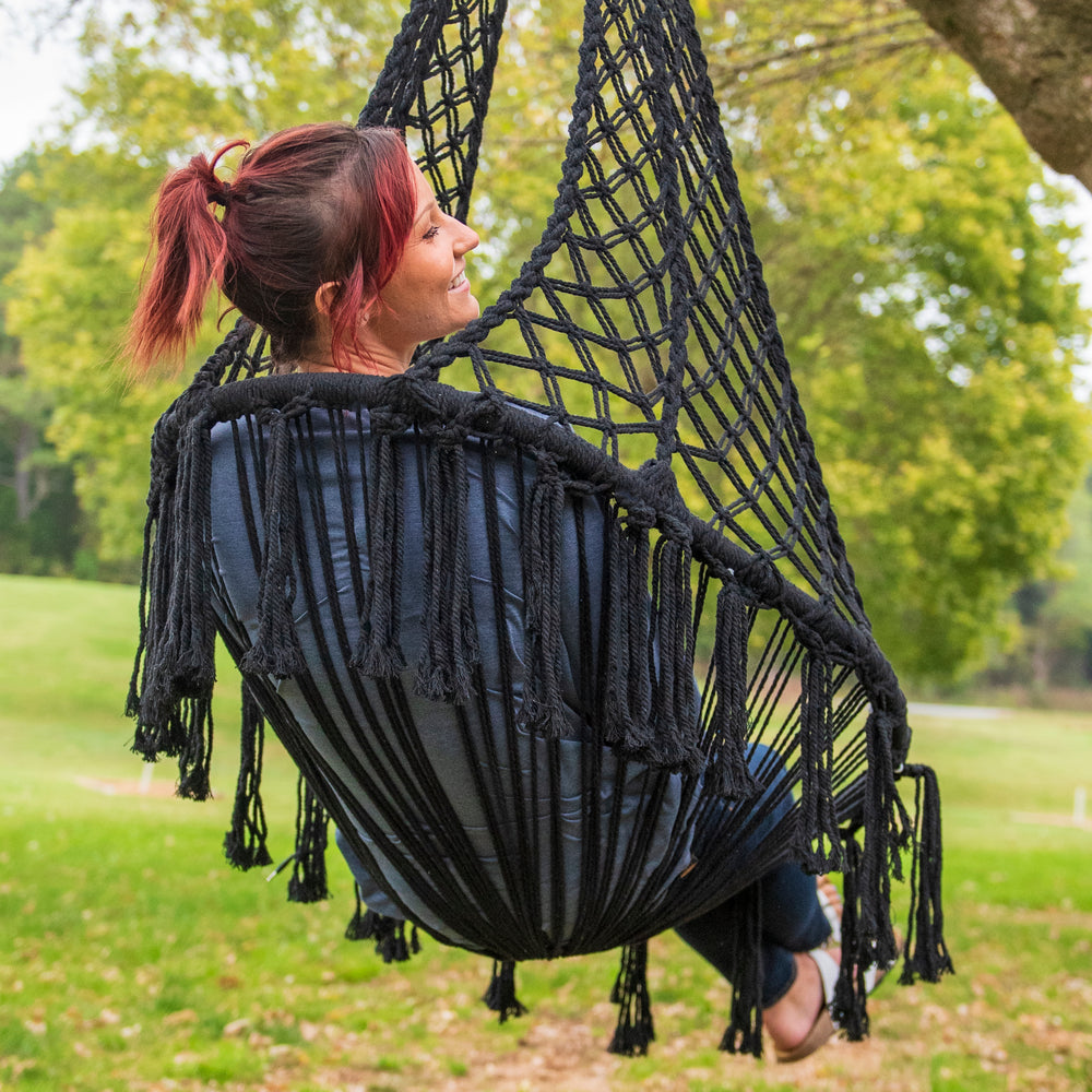 Avocado Macrame Hammock Chair